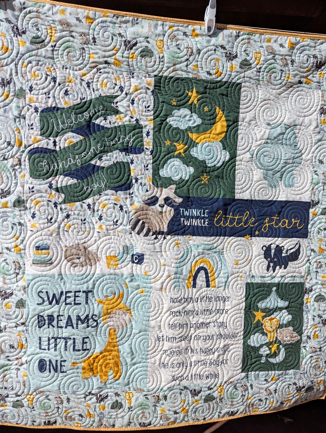 It's a Boy-baby Quilt-handmade Quilt-quilt for Son -large Crib Size 48 ...