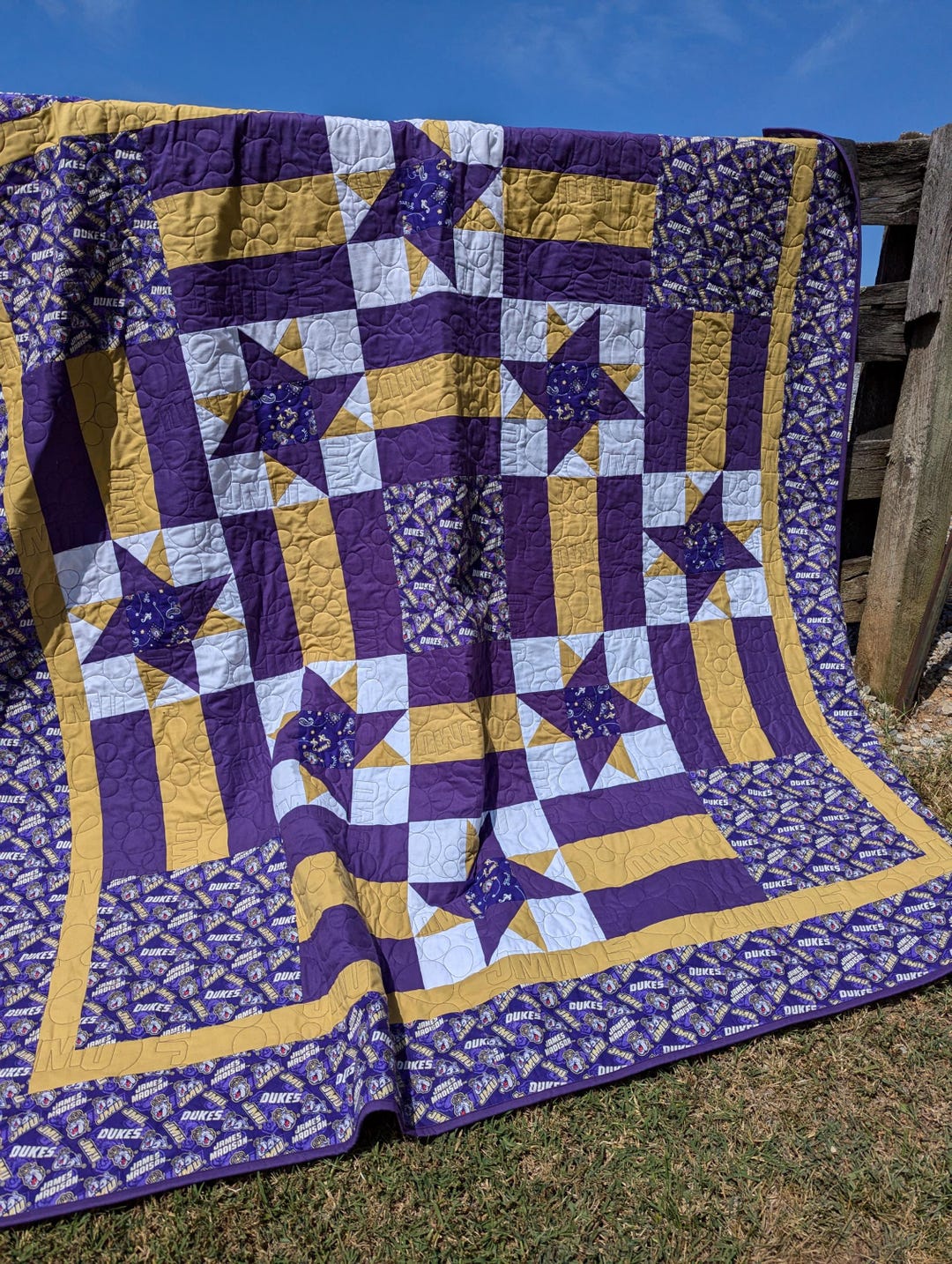 JMU Throw Quilt-james Madison University Twin Size Quilt-collegiate ...