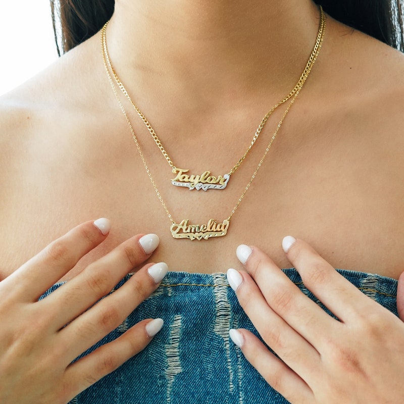 Diamond Cut Nameplate Jewelry - Etsy