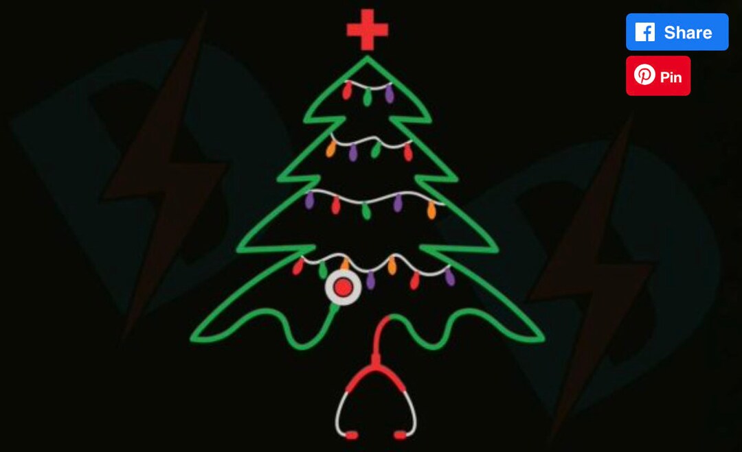 Stethoscope Christmas Tree Nurse SVG Stethoscope Christmas Tree SVG ...