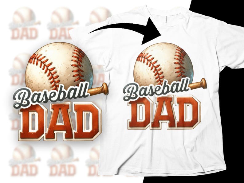Baseball Dad PNG Digital Download, Father's Day Baseball Gift, Sports ...