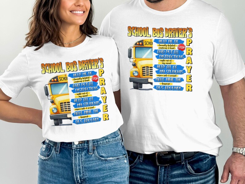 School Bus Driver's Prayer T-shirt, Humorous School Bus Driver Tee, Fun ...