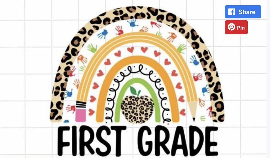 First Grade Leopard Rainbow SVG Leopard Rainbow First Grade Png ...