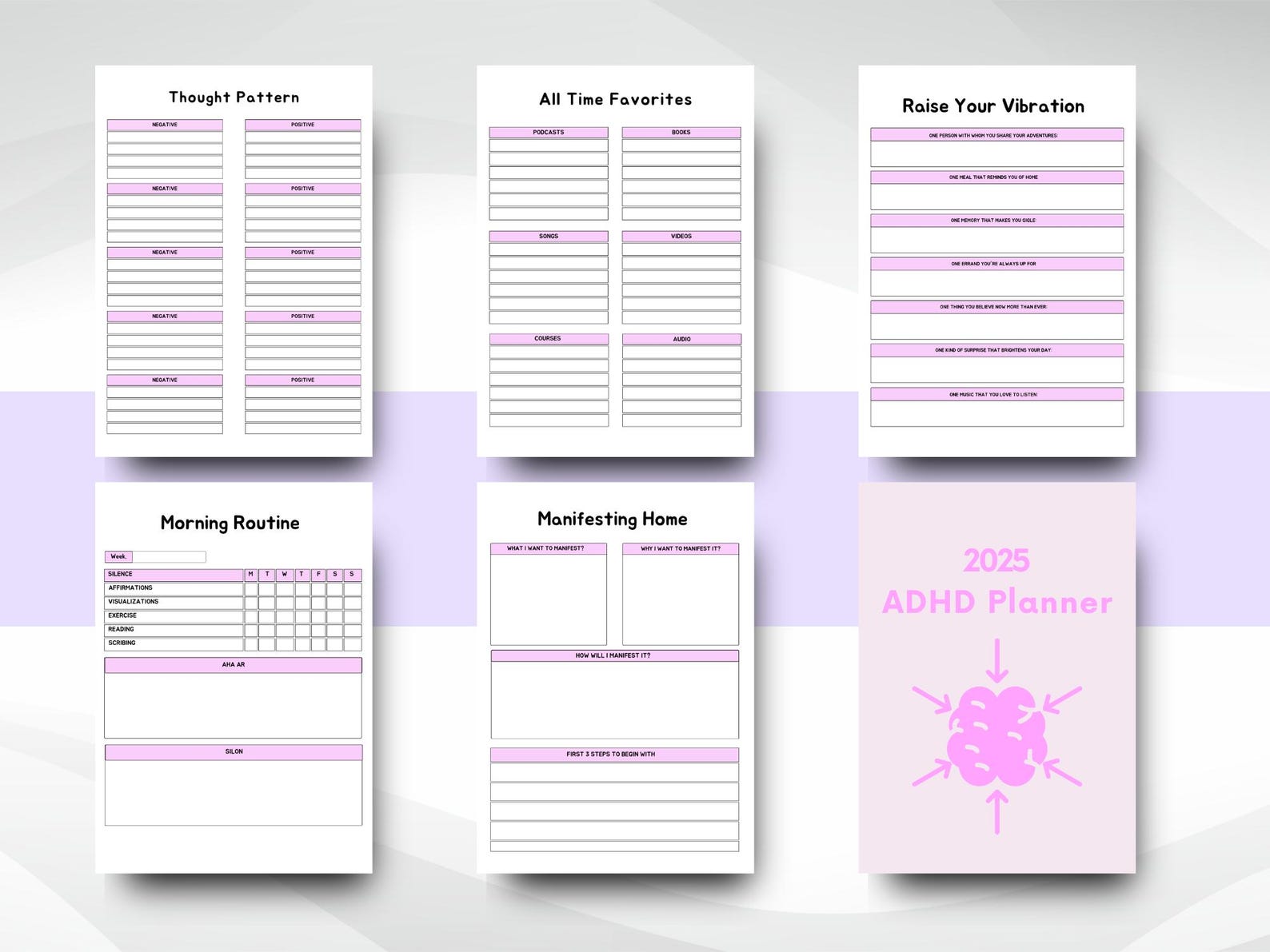 2025 ADHD Planner | Editable & Printable Daily Focus Journal | Organize ...