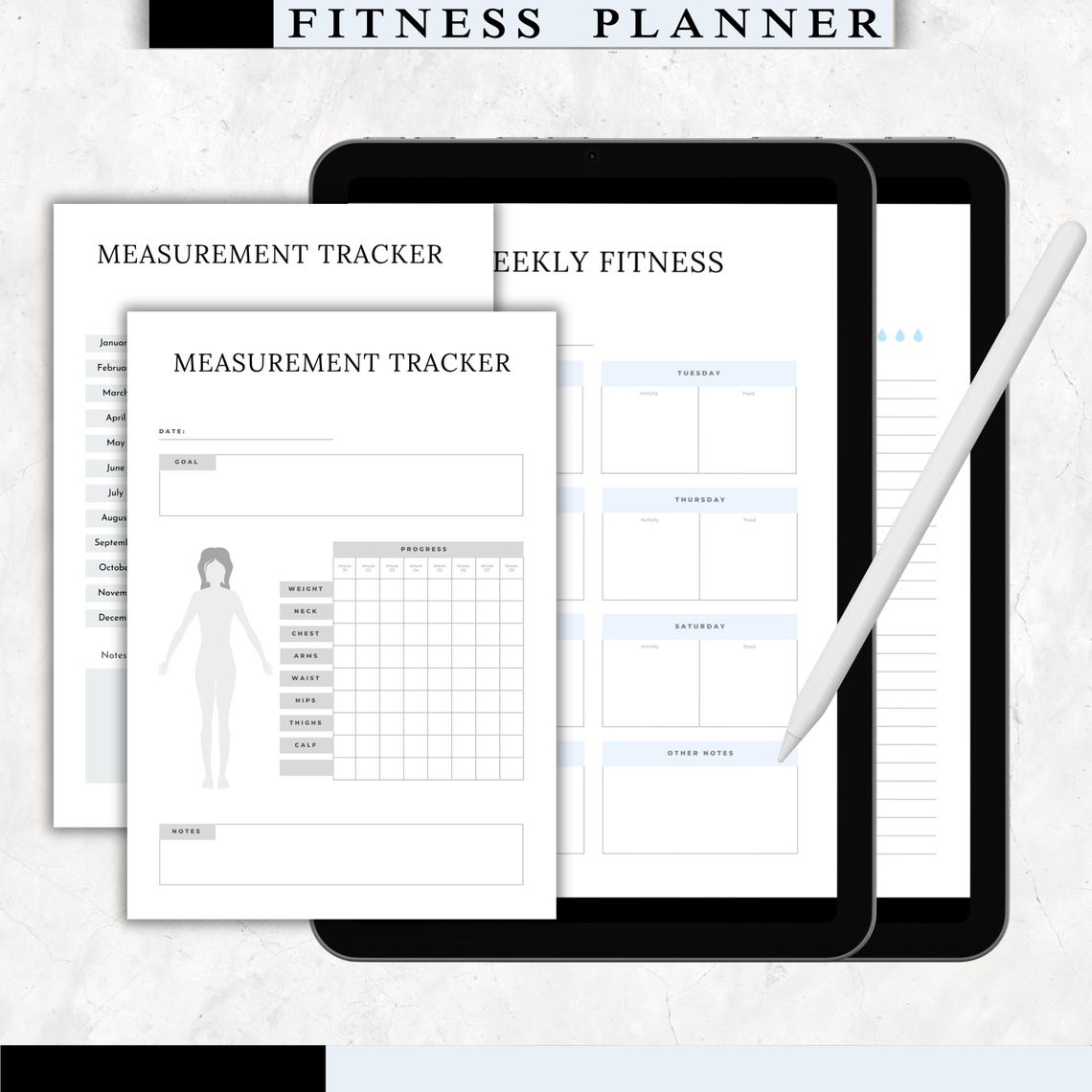 Canva Editable Digital Fitness Planner Digital Fitness Planner Glow up ...