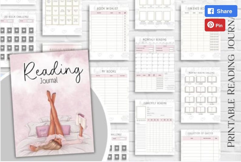 Printable Reading Journal Book Reading Journal Reading Planner Book ...