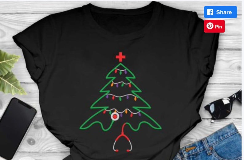 Stethoscope Christmas Tree Nurse SVG Stethoscope Christmas Tree SVG ...