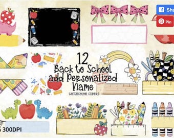 Custom Name Back to School Png - Etsy