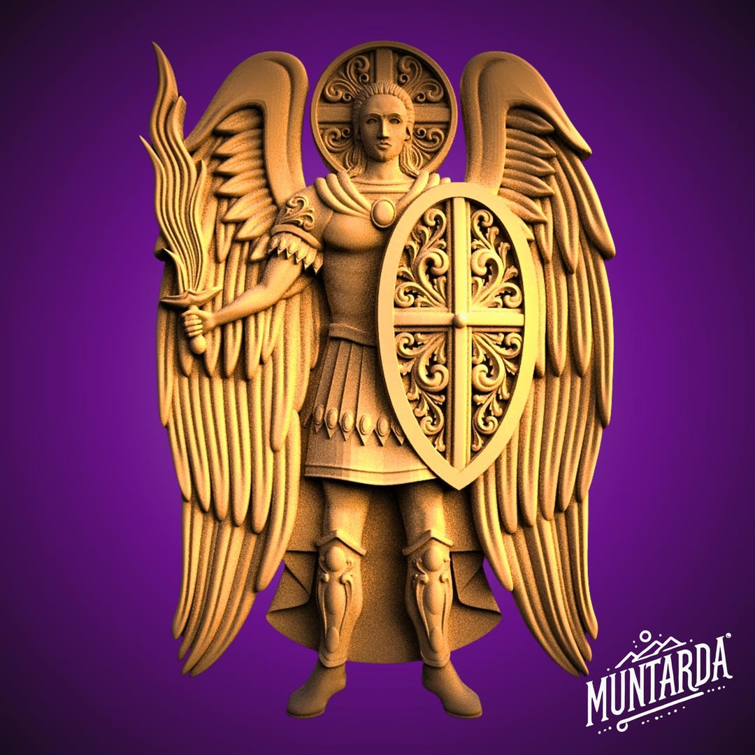 Archangel Michael: STL Model for 3D CNC Router - Religious Figure ...