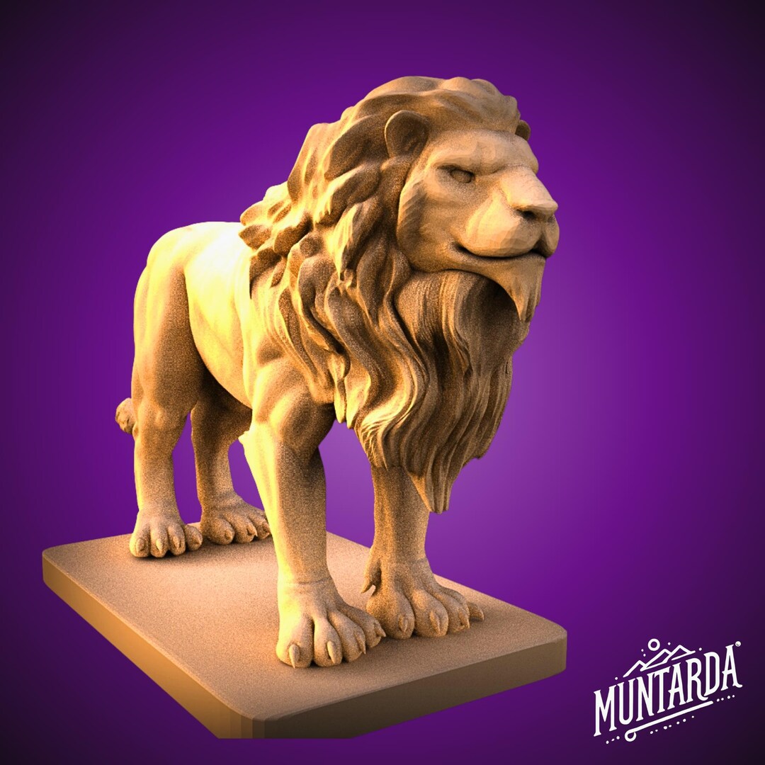 Guardian Lion Sentinel: STL Model for 3D CNC Router - Majestic Lion ...