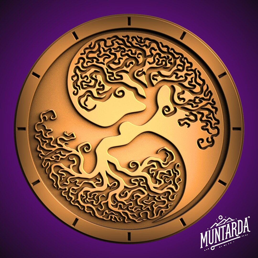 Yin Yang Tree of Life Clock: STL Model for 3D CNC Router - Symbolic ...