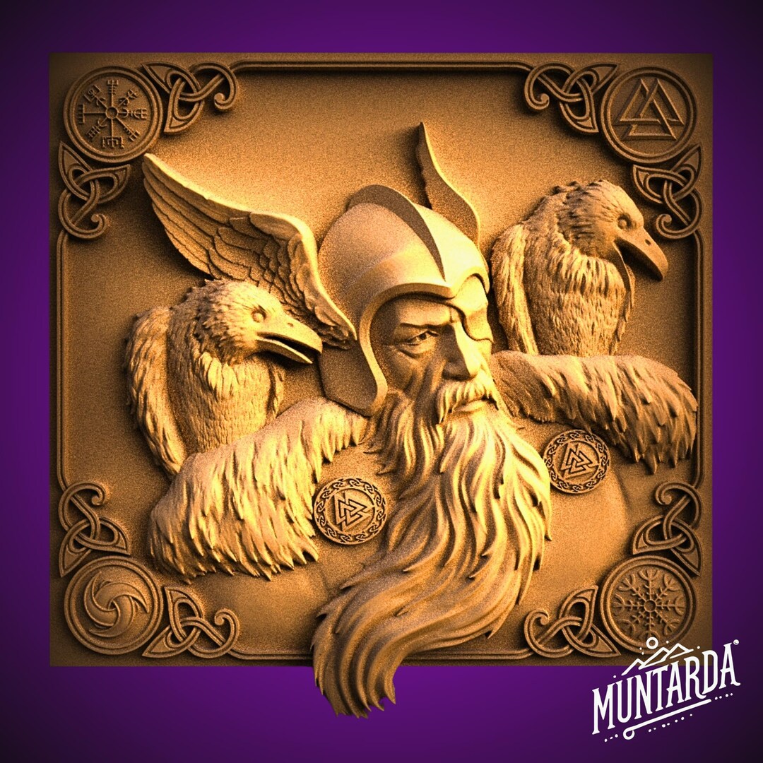 Odin's Wisdom: STL Model for 3D CNC Router Norse God Wall Art Google ...