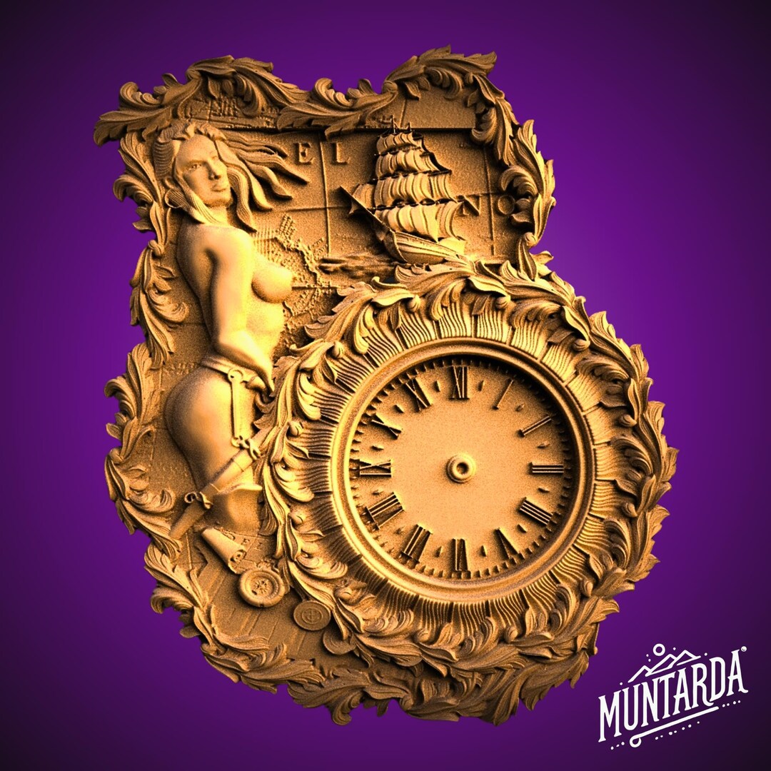 Sailor's Muse Clock: STL Model for 3D CNC Router Nautical and Artistic ...