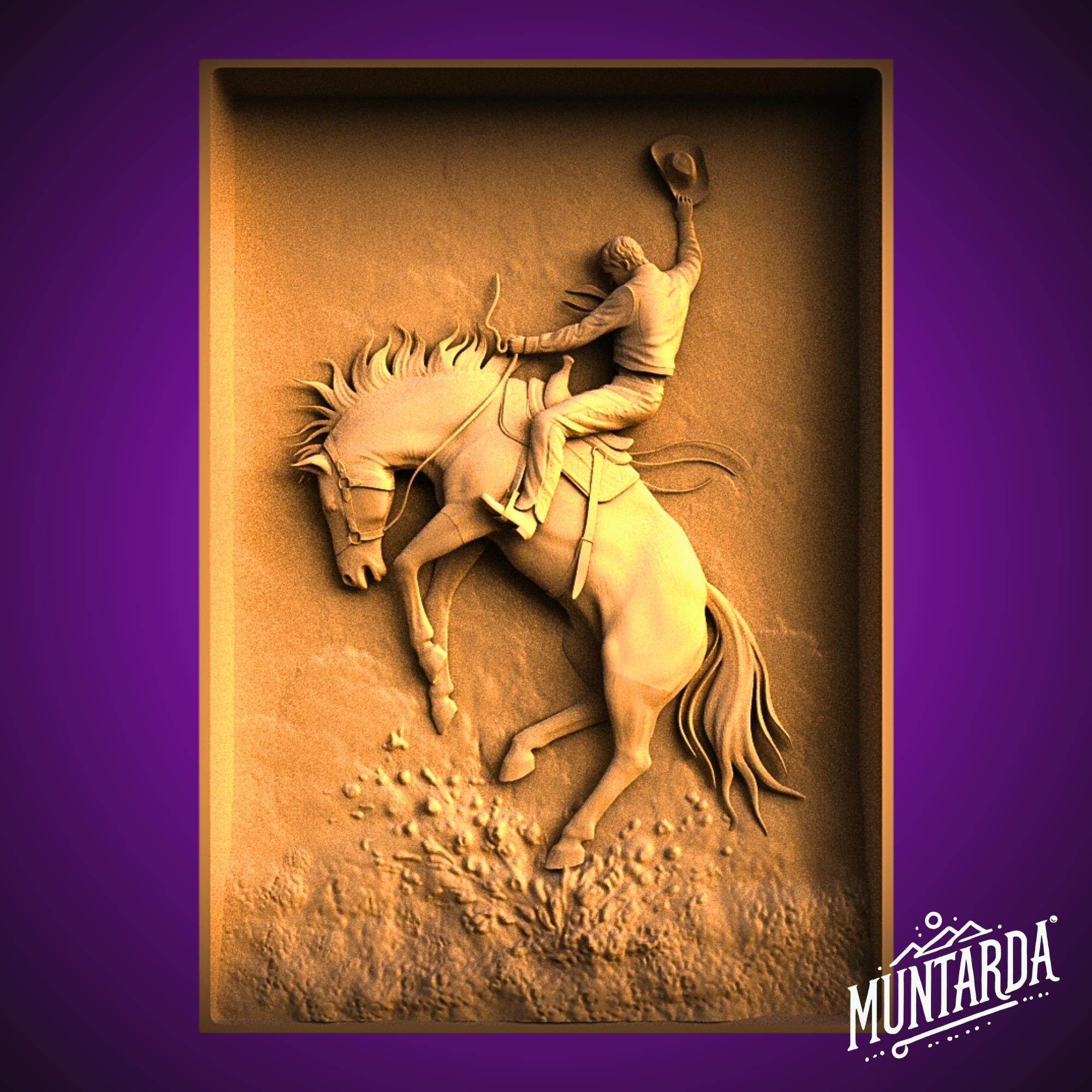 Bronco Buster: STL Model for 3D CNC Router Western Scene Relief Google ...
