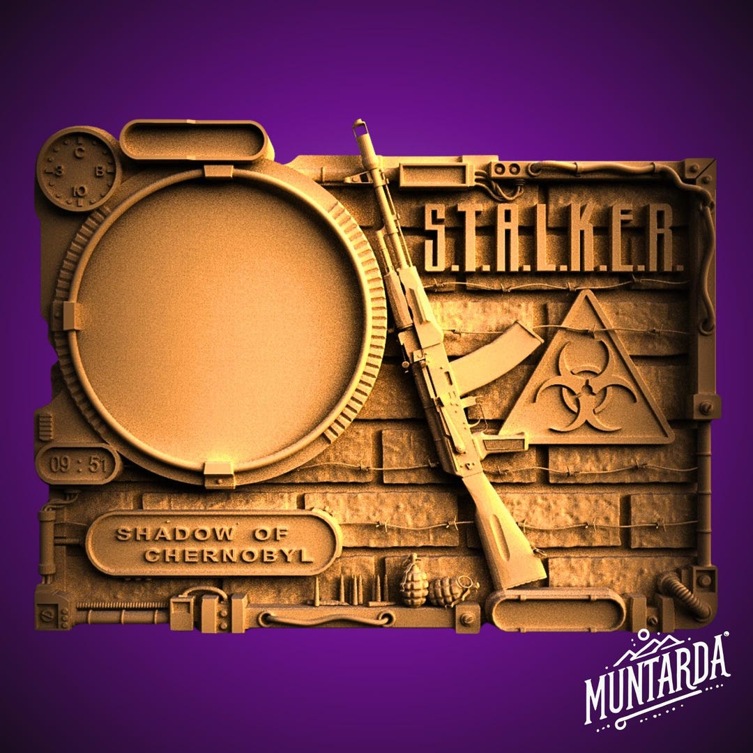 Shadow of Chernobyl Clock: STL Model for 3D CNC Router Post-apocalyptic ...