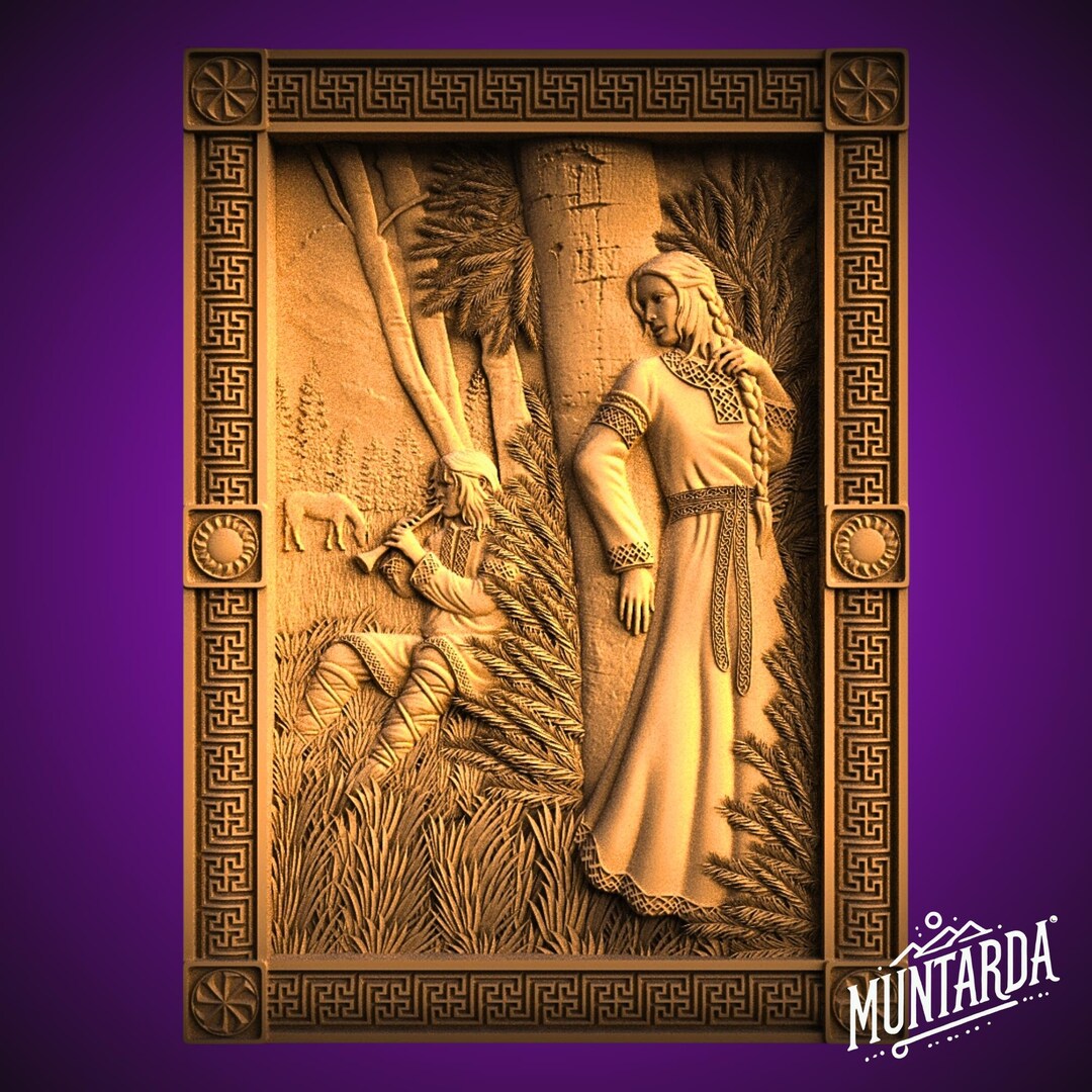 The Shepherd's Serenade: STL Model for 3D CNC Router - Romantic Scene ...