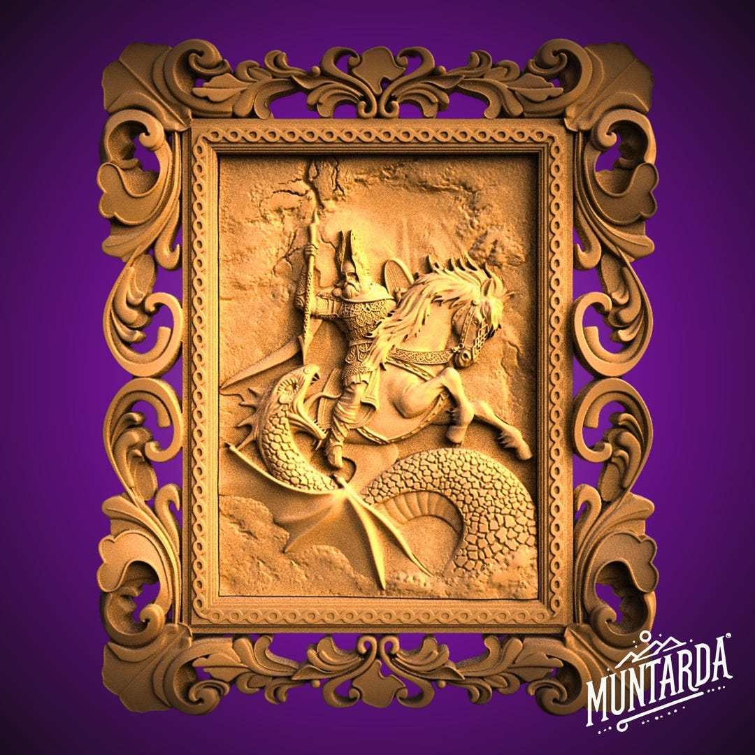 The Dragon Slayer: STL Model for 3D CNC Router Medieval Knight Relief ...