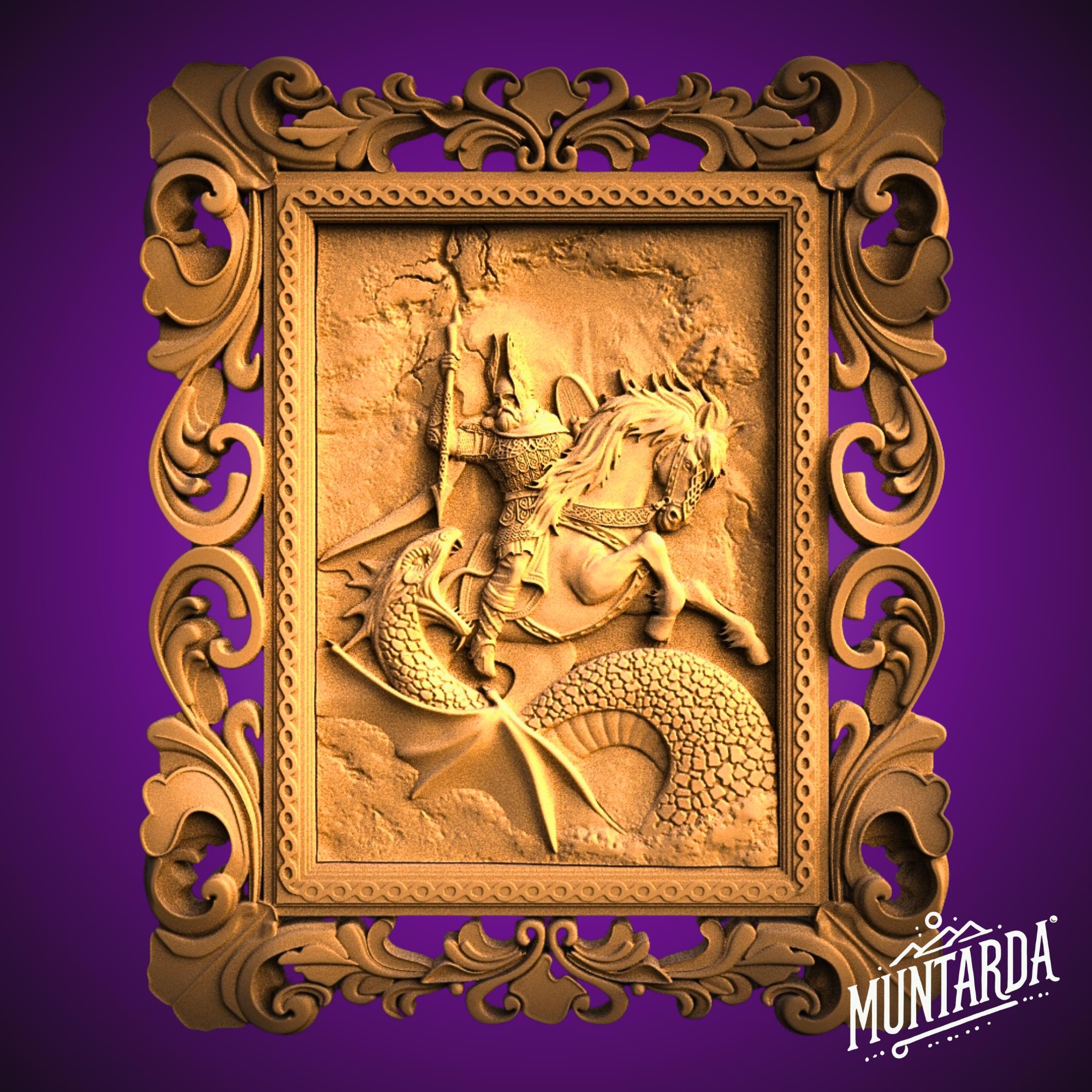 The Dragon Slayer: STL Model for 3D CNC Router Medieval Knight Relief ...