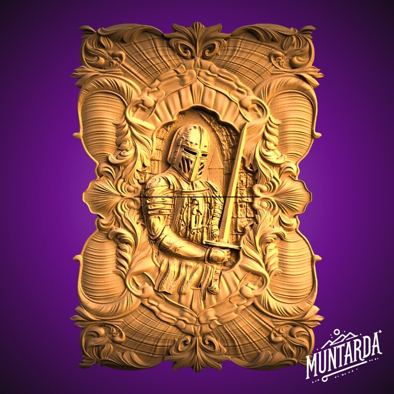 Knight's Guard: STL Model for 3D CNC Router Medieval Warrior Wall Art ...