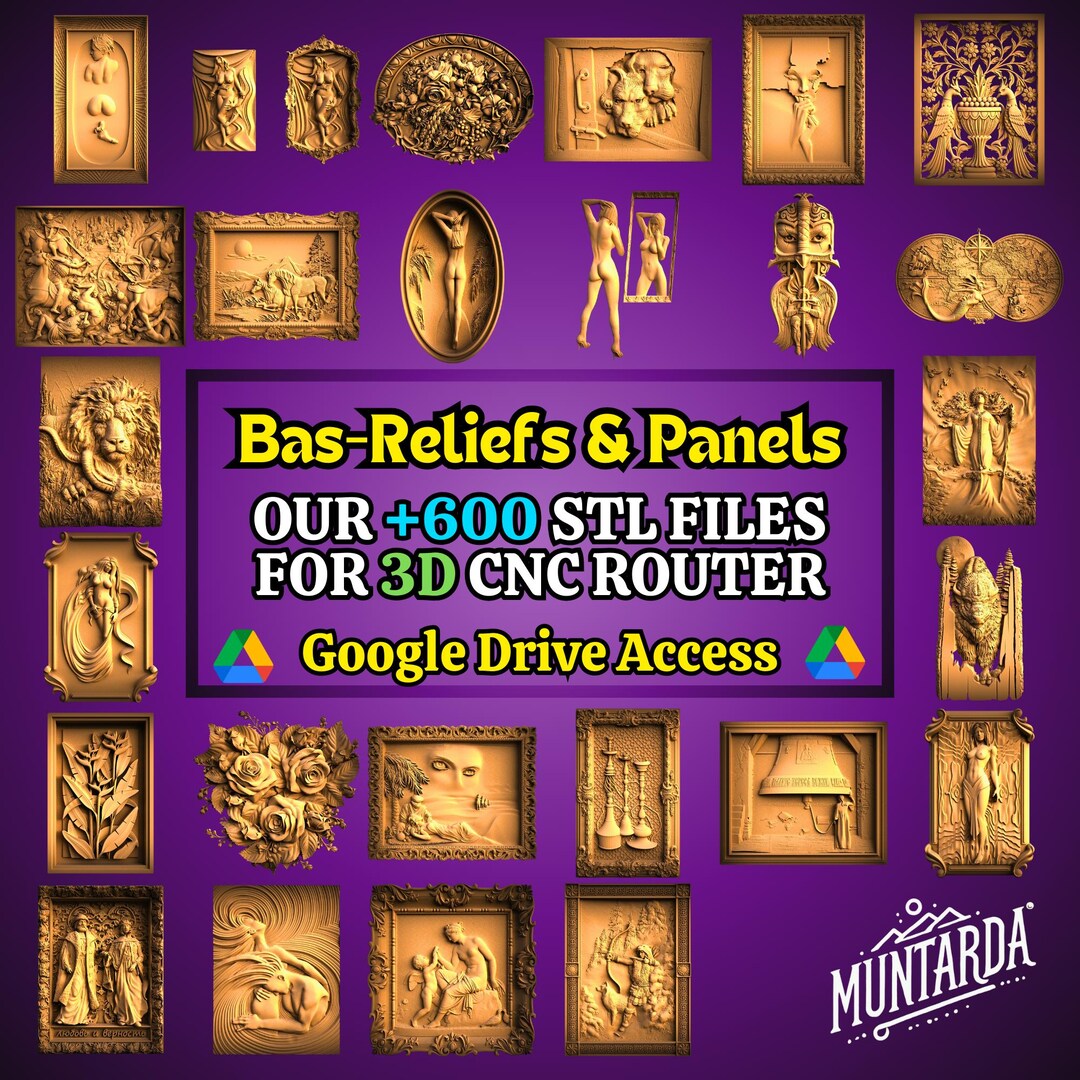 Bas-reliefs & Panels CNC Pack : 600+ STL Files for 3D CNC Routers ...