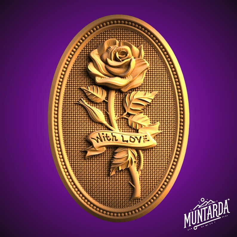 Rose With Love: STL Model for 3D CNC Router - Romantic Floral Wall Art ...