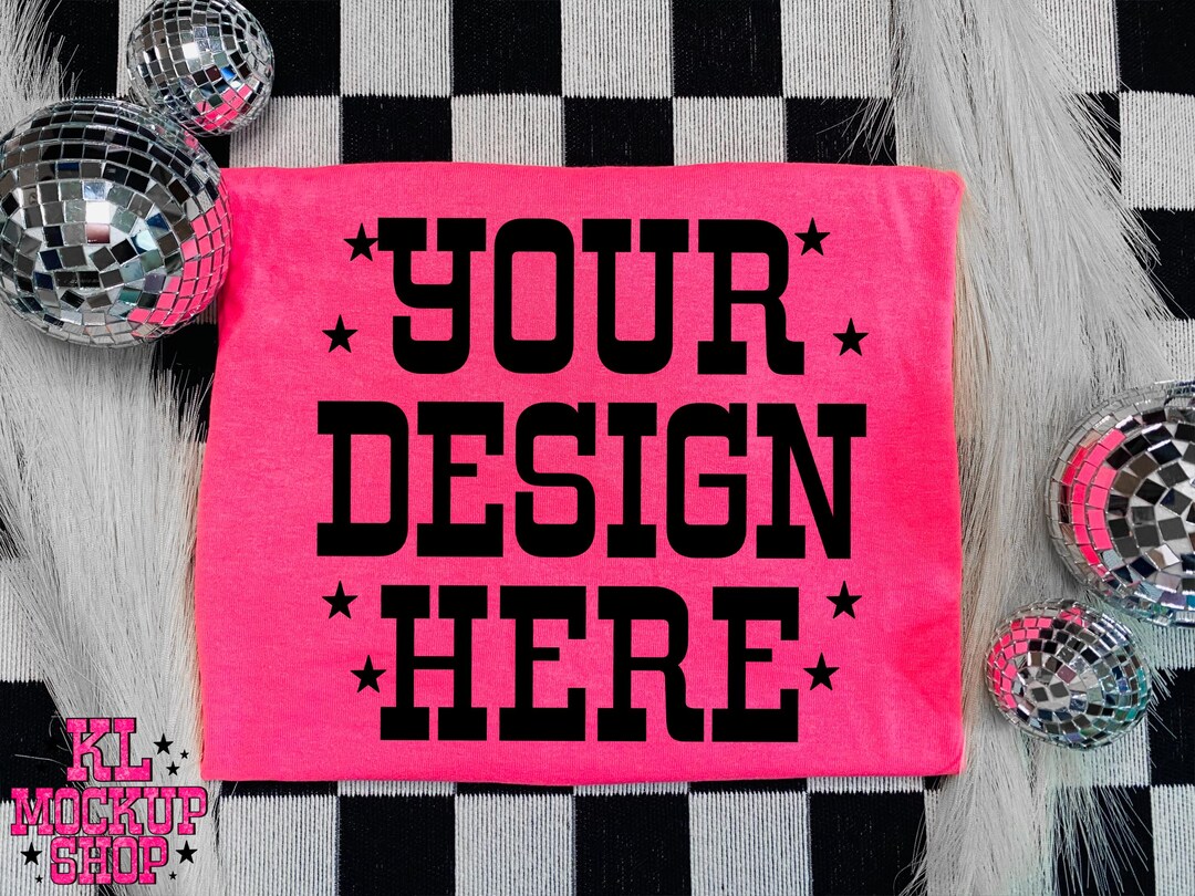 Comfort Colors Neon Pink Tshirt Mockup - Etsy