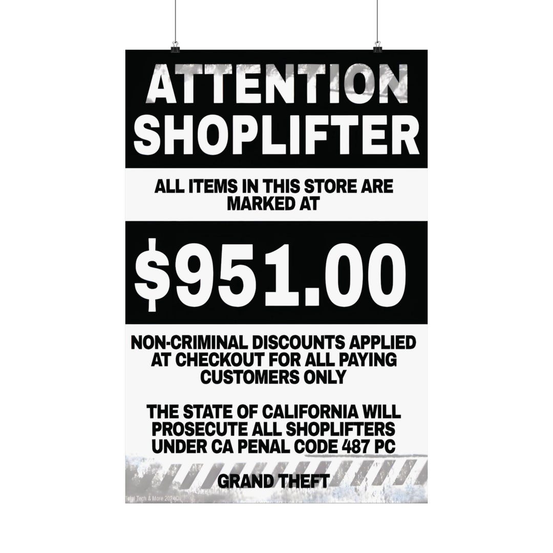 Shoplifting Prevention Sign extra Large - Etsy