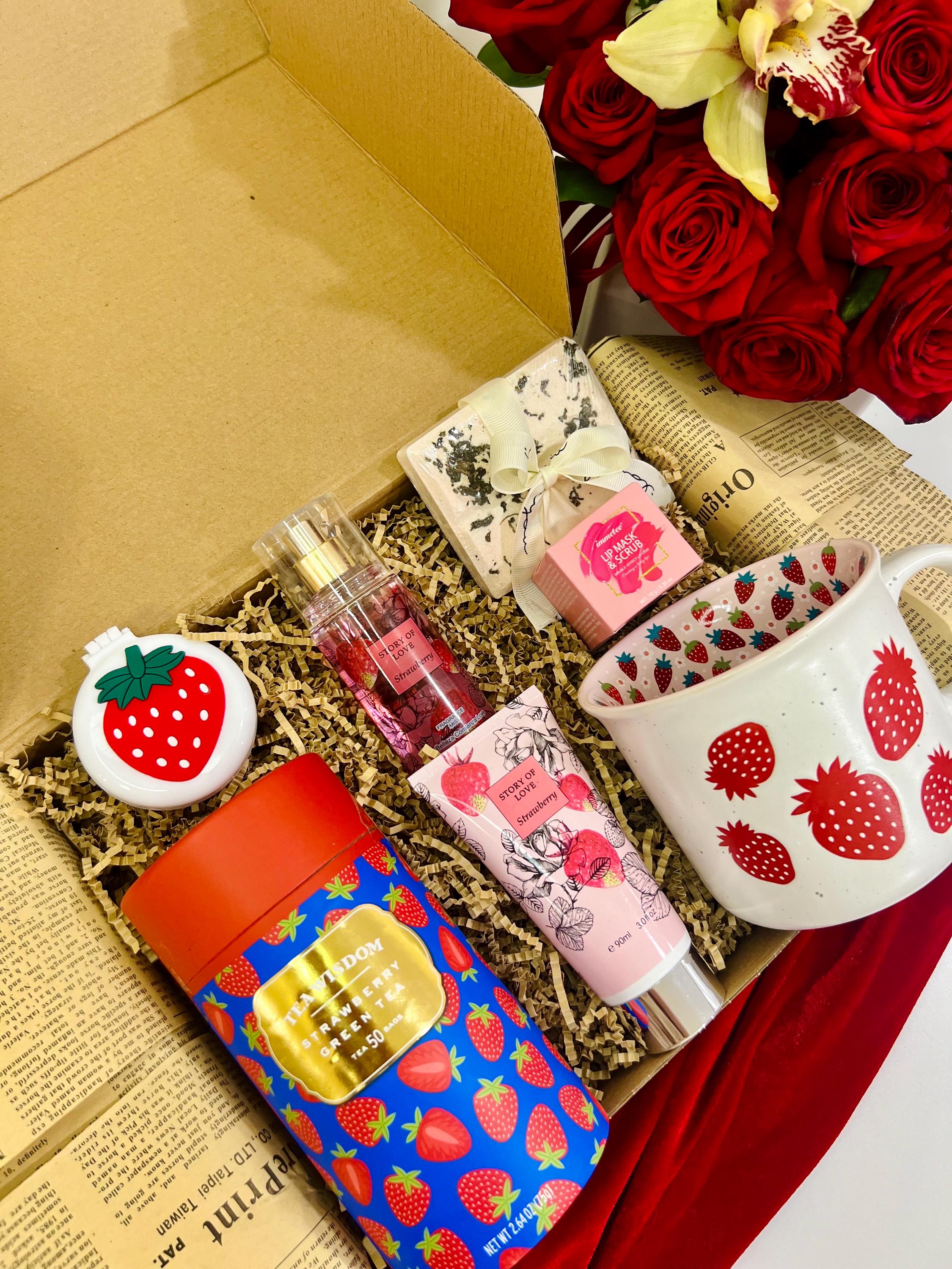 Strawberry Themed Gift Box, Vintage Gift Box for Her, Luxury Gift Box ...