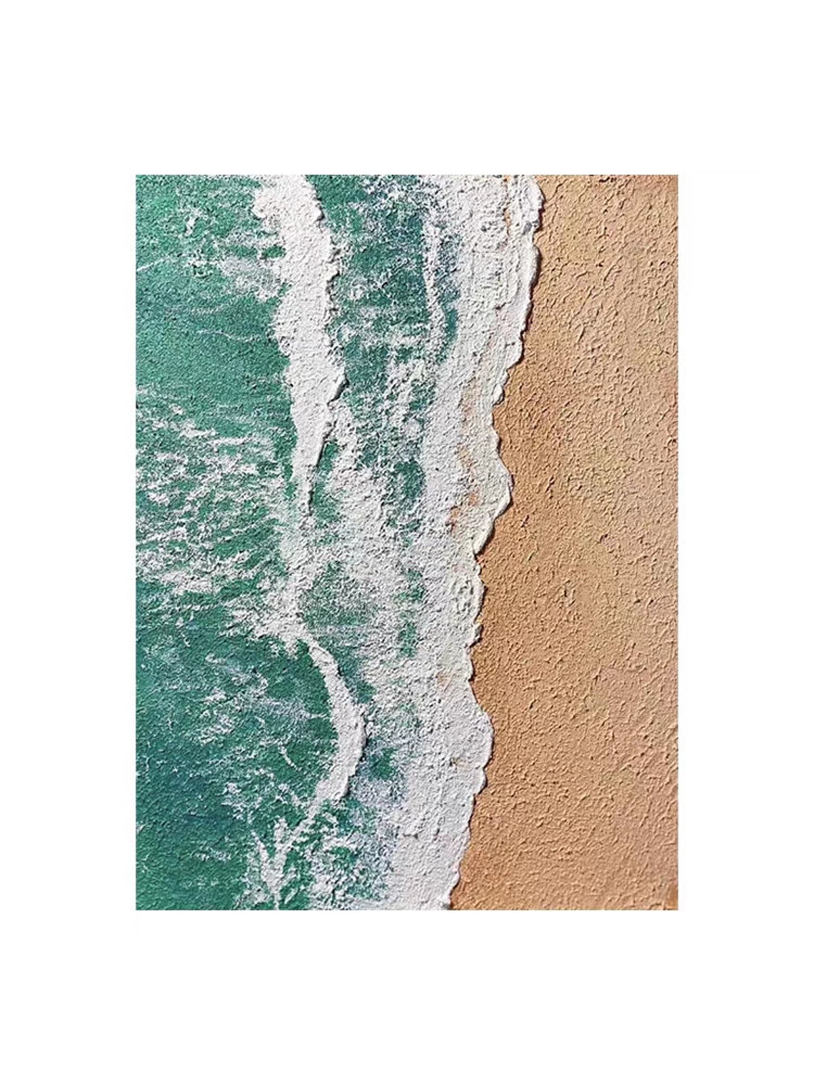 Thick Textured Original Waves on Beach Painting, Hand-painted Palette ...