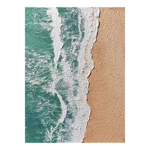 Thick Textured Original Waves on Beach Painting, Hand-painted Palette ...