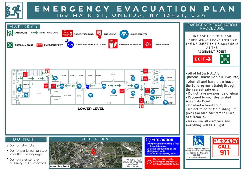 Printable Fire Emergency Evacuation Plan for Your Airbnb | Stay Safe ...
