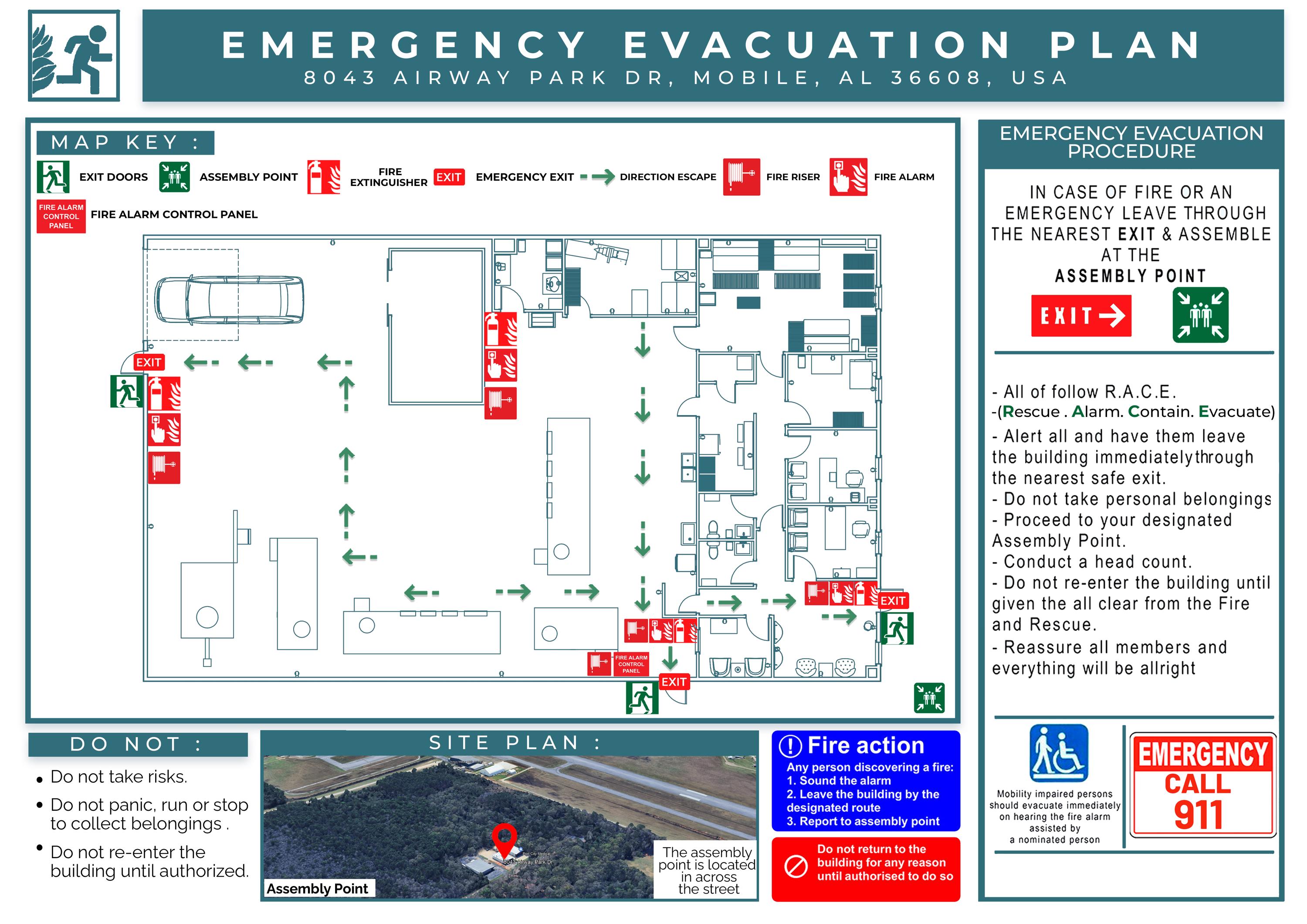 Printable Fire Emergency Evacuation Plan for Your Airbnb Stay Safe With ...