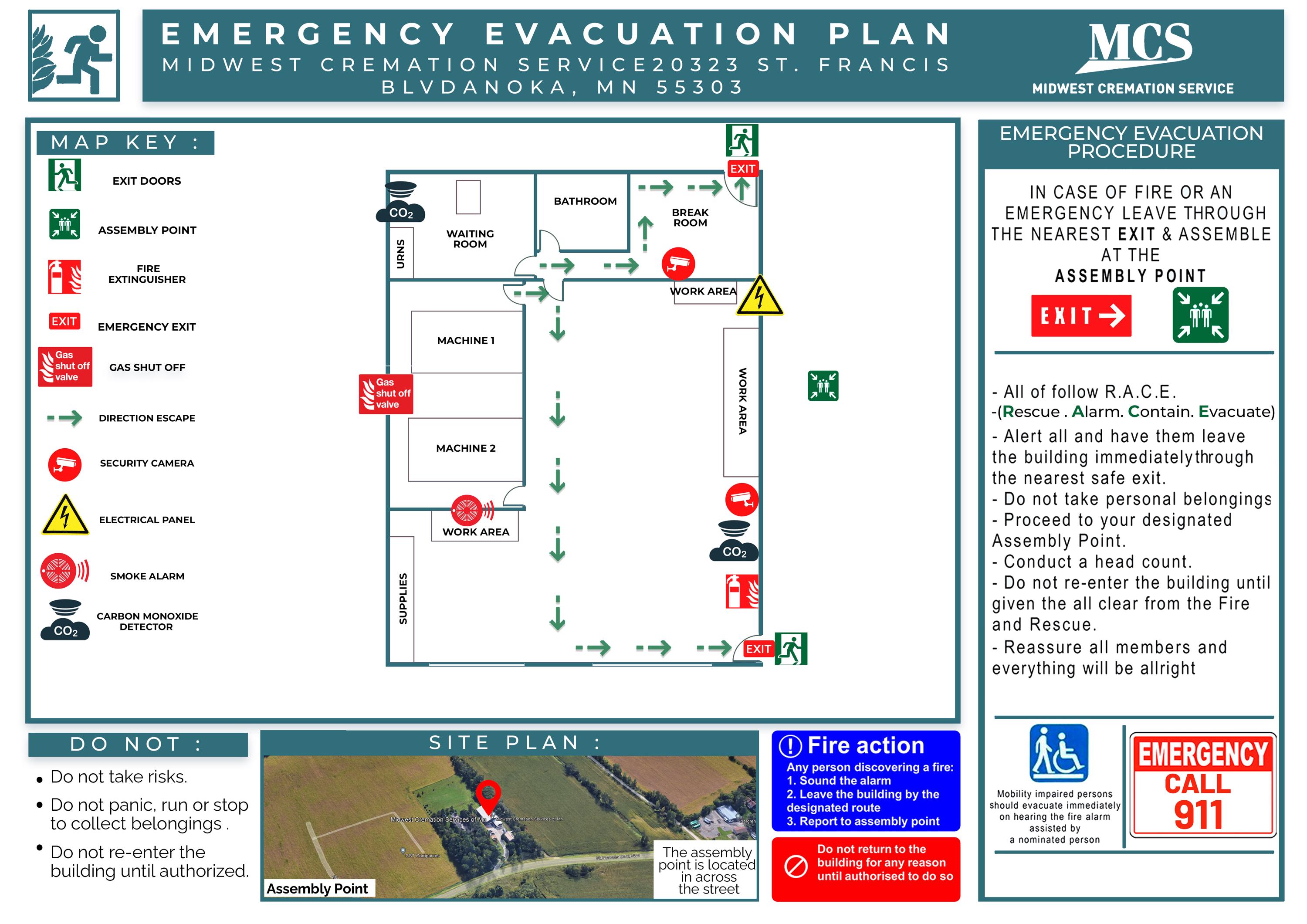Printable Fire Emergency Evacuation Plan for Your Airbnb Stay Safe With ...