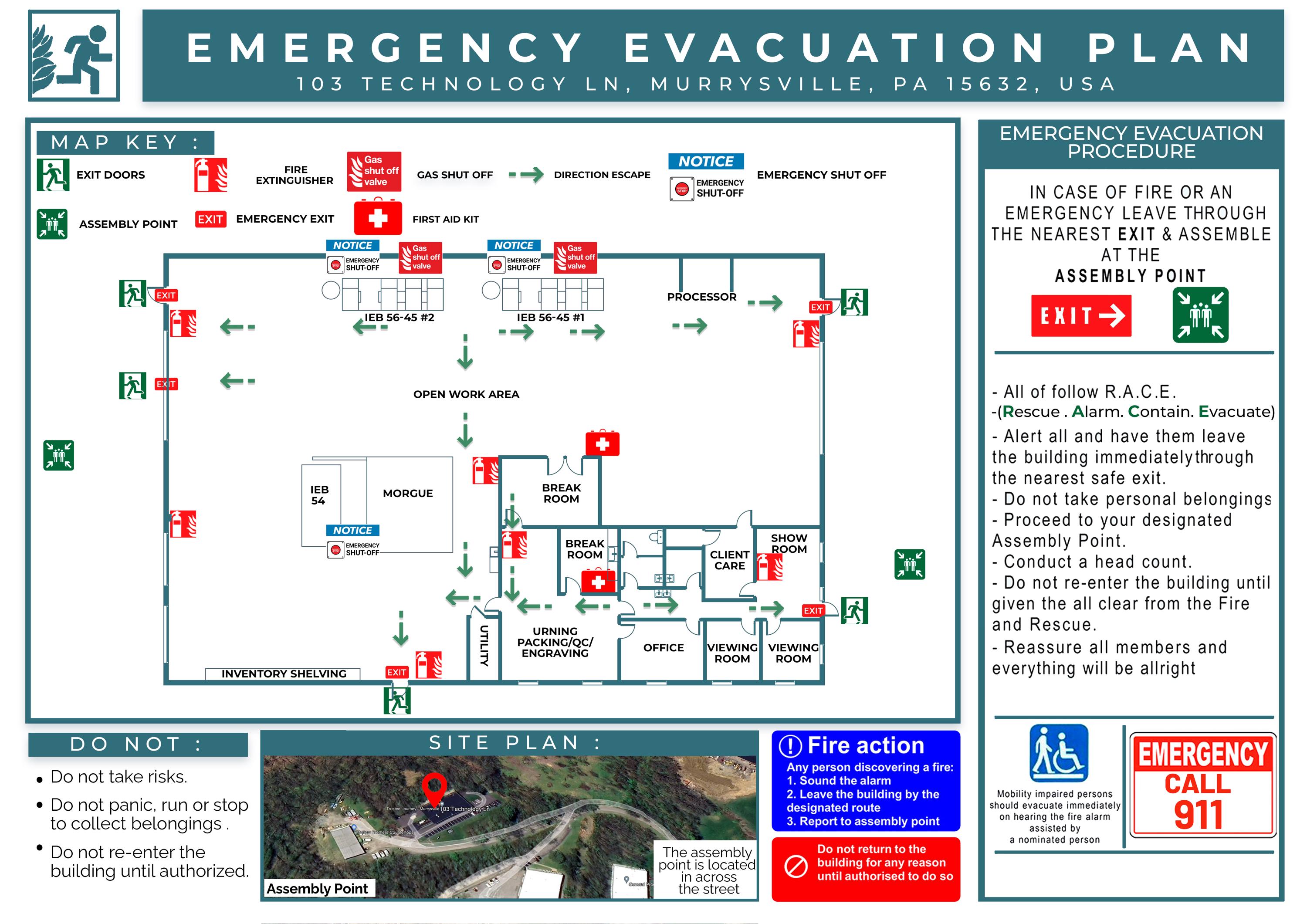 Printable Fire Emergency Evacuation Plan for Your Airbnb Stay Safe With ...