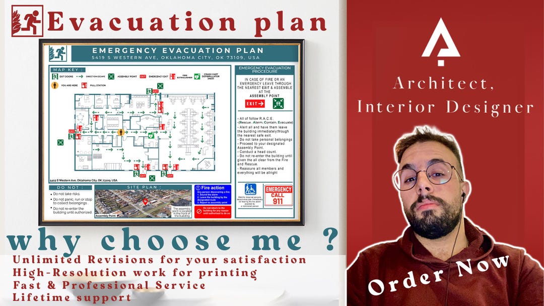 Printable Fire Emergency Evacuation Plan for Your Airbnb Stay Safe With ...