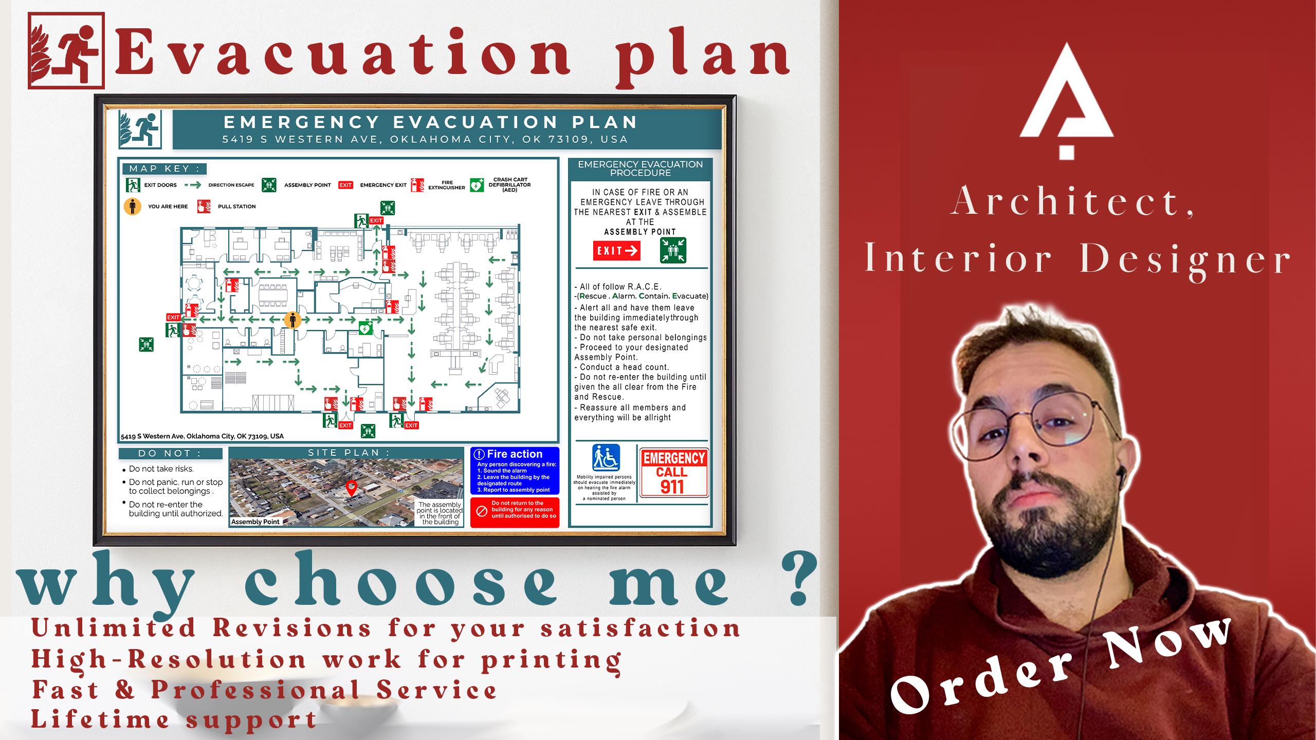 Printable Fire Emergency Evacuation Plan for Your Airbnb Stay Safe With ...