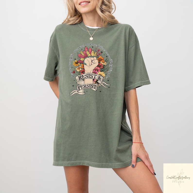Floral Resist T-shirt, Wildflower Protest Shirt, Civil Rights Social ...