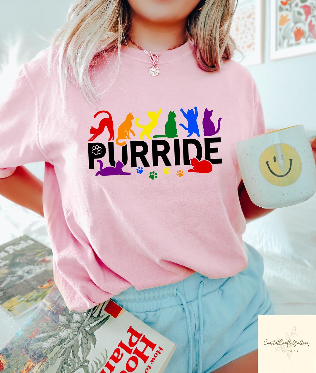 Ally Pride Cat Shirt, LGBTQ Pride T-shirts, LGBT Shirt, Funny Lesbian ...