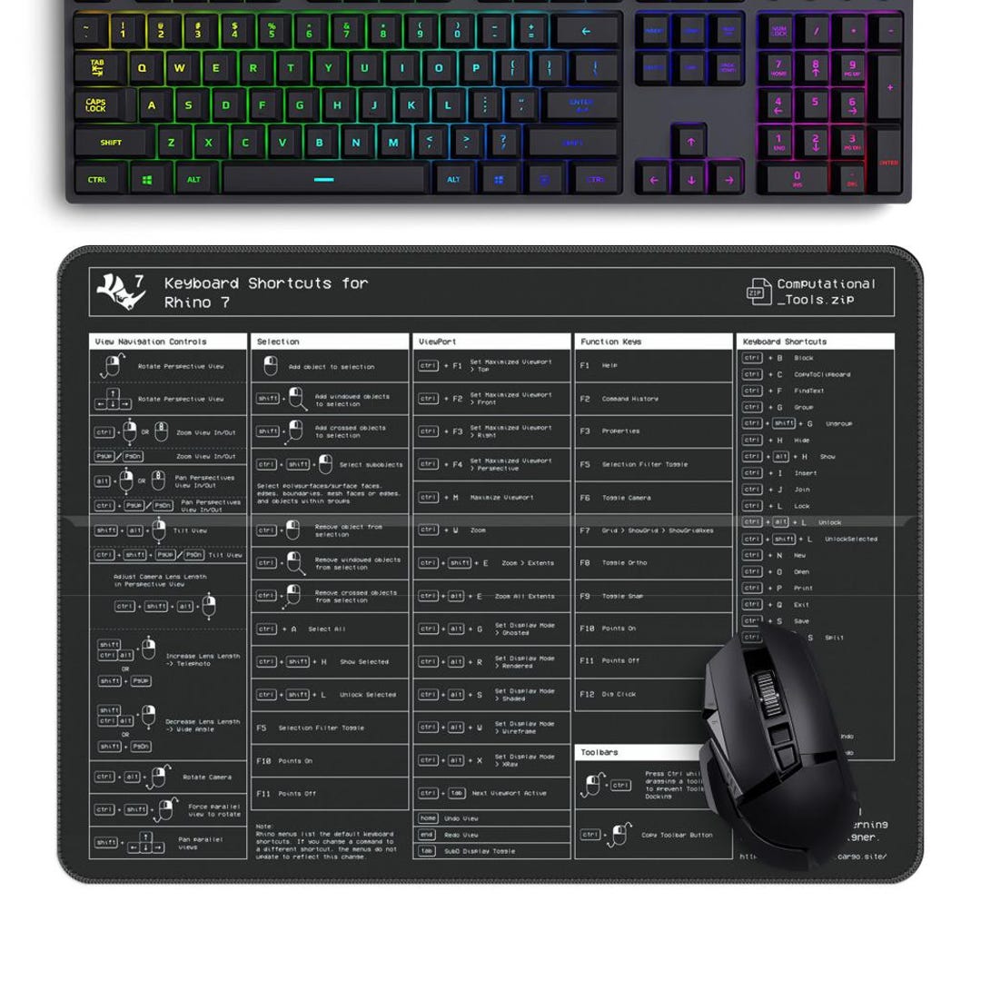 Rhino 7 Shortcuts XL Desk Pad - Etsy