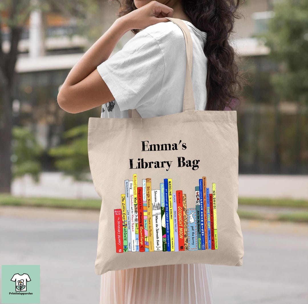 Personalized Book Tote Bag: Custom Library Bag, Bookish Gift - Etsy