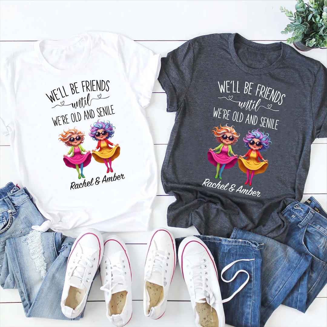 Personalized Best Friends Matching Shirts,custom Name BFF T-shirt,funny ...