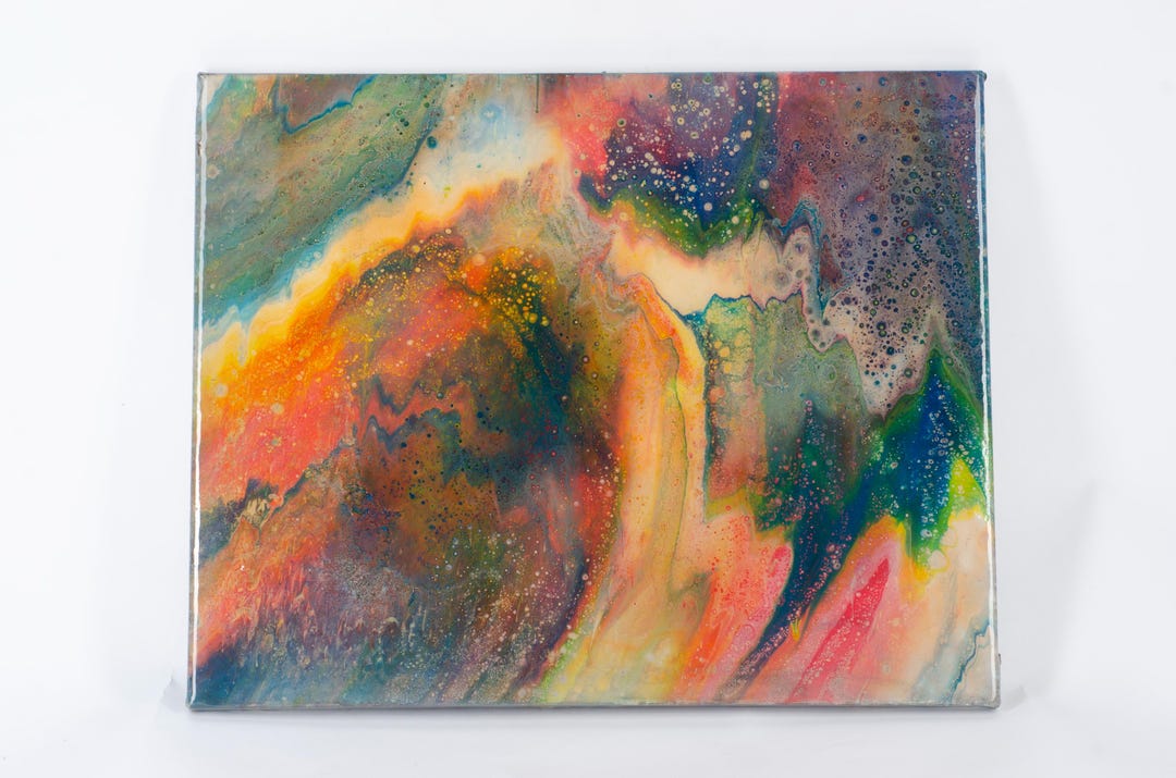 Colourful Cosmos, Acrylic Pour Painting Cells Universe Abstract Fluid ...