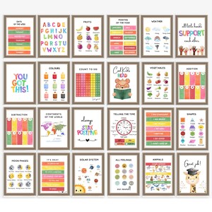 Set of Educational Posters, 30 Home School Printables,alphabet Poster ...