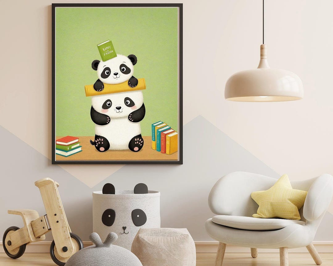 Little Baby Panda Wall Art, Animal Nursery Decor,little Panda ...