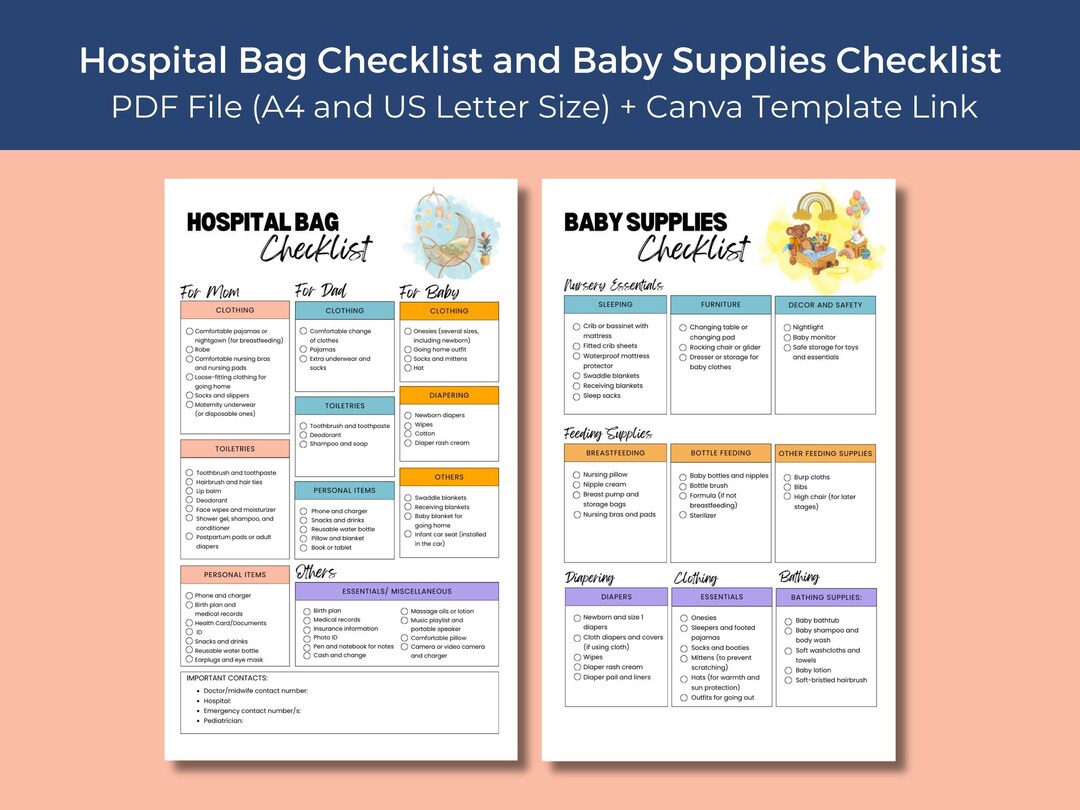 Hospital Bag Checklist for New Moms Labor and Delivery List for ...