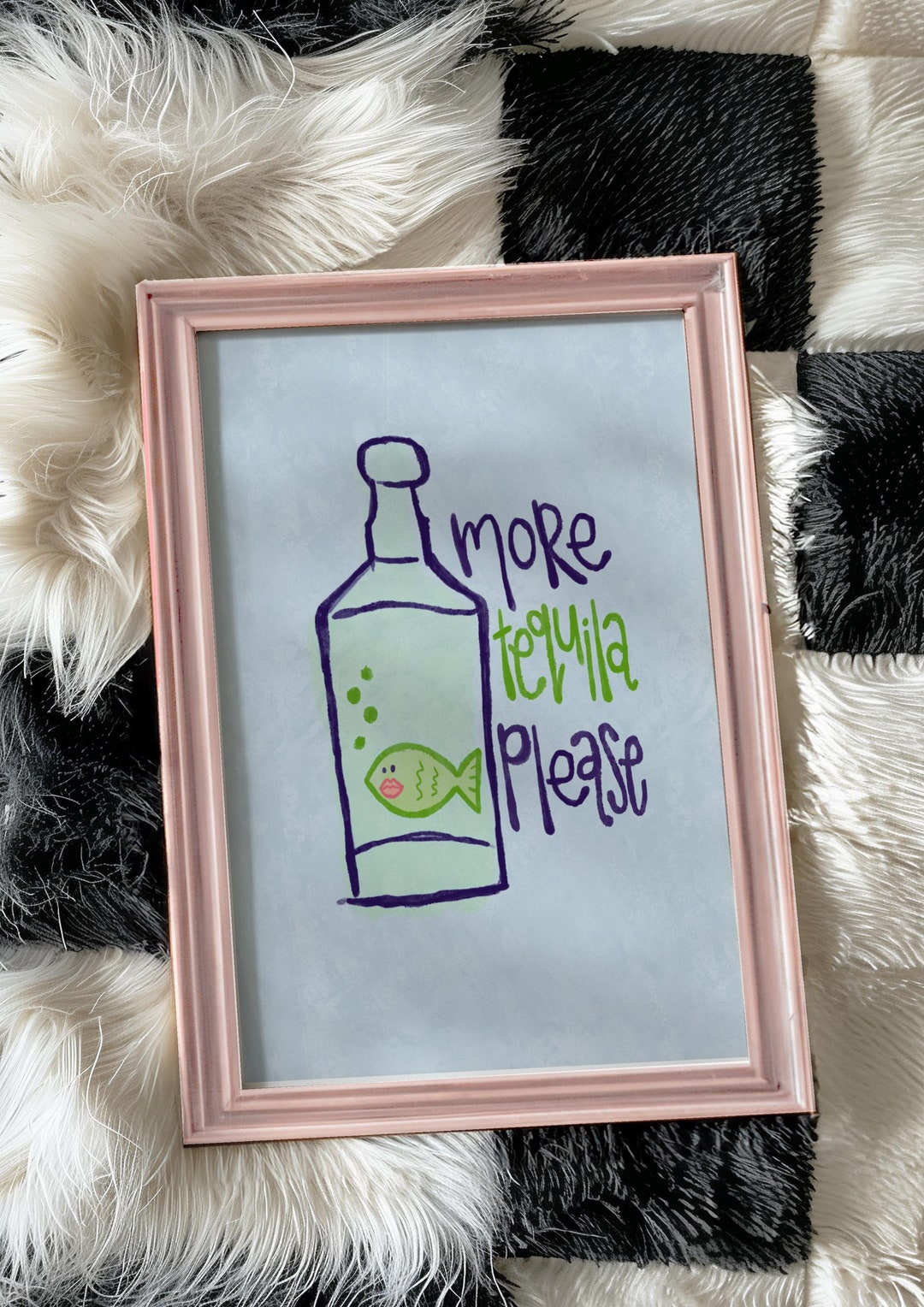 Drink Like a TEQUILA Fish Wall Art Print Trendy Cute Girly Fun Living ...