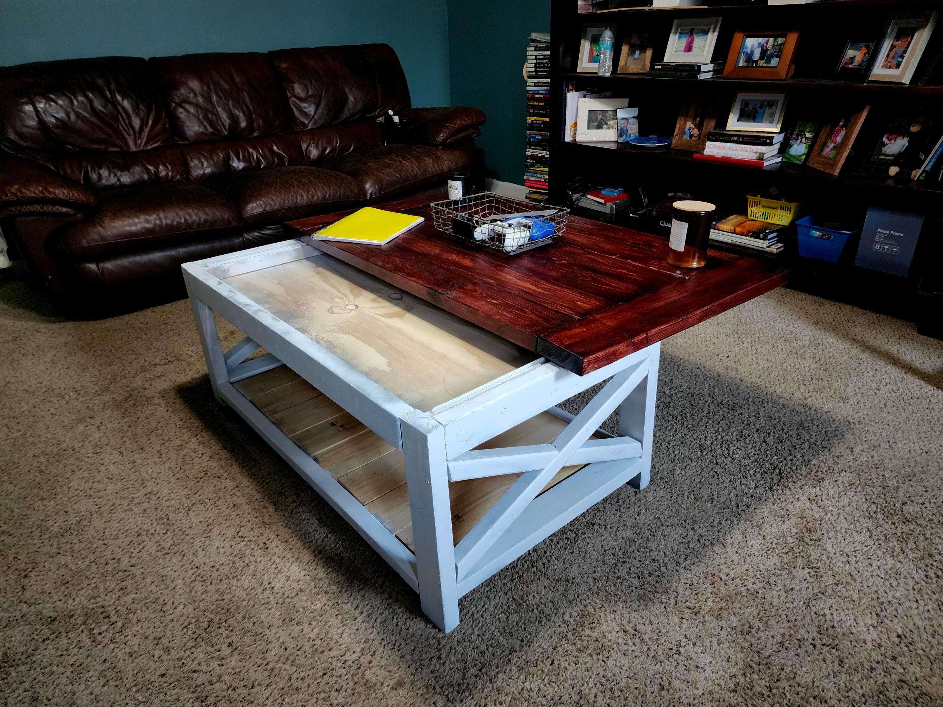Distressed Concealment Coffee Table - Etsy