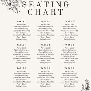 Wedding Seating Chart Template Elegant & Customizable Canva Design ...
