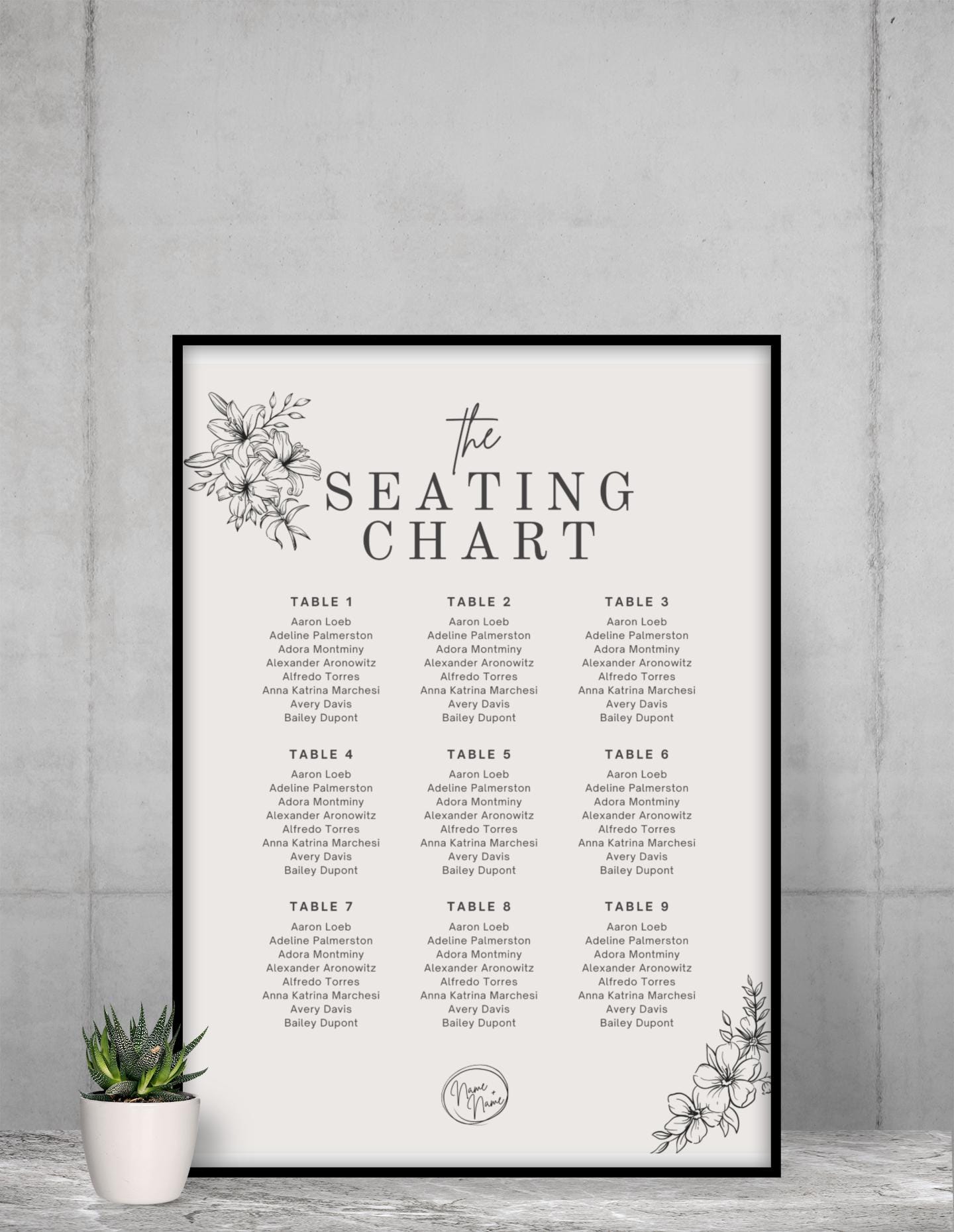 Wedding Seating Chart Template - Elegant & Customizable Canva Design ...