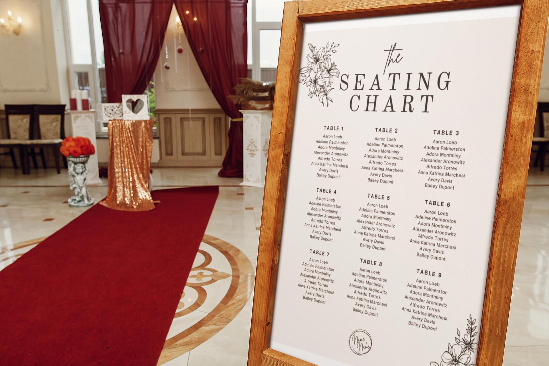 Wedding Seating Chart Template - Elegant & Customizable Canva Design ...
